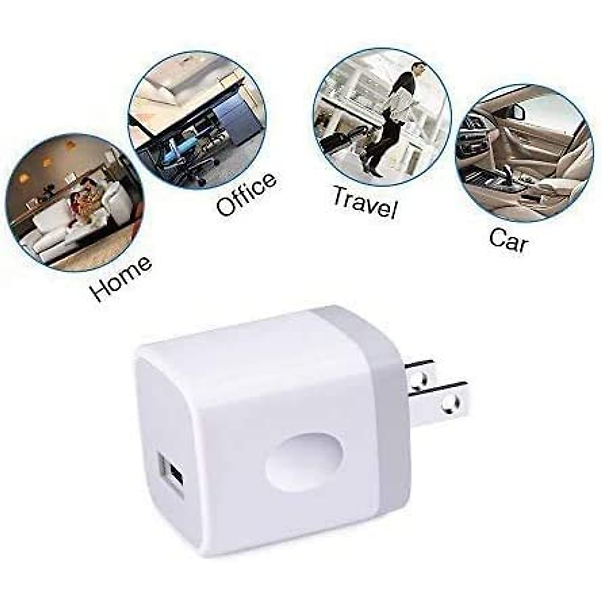 USB Wall Charger, Charger Adapter, VectorTech (10 Pack) 5V/1Amp Single Port Quick Charger Plug Cube for iPhone 7/6S/6S Plus/6 Plus/6/5S/5, Samsung Galaxy S7/S6/S5 Edge, LG, HTC, Huawei, Moto, Kindle