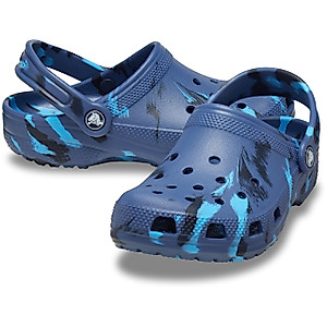 Crocs Classic Marbled Tie-Dye Clog (Little Big Kid) K NVY/Mlt, Navy/Multi, 12 US Unisex