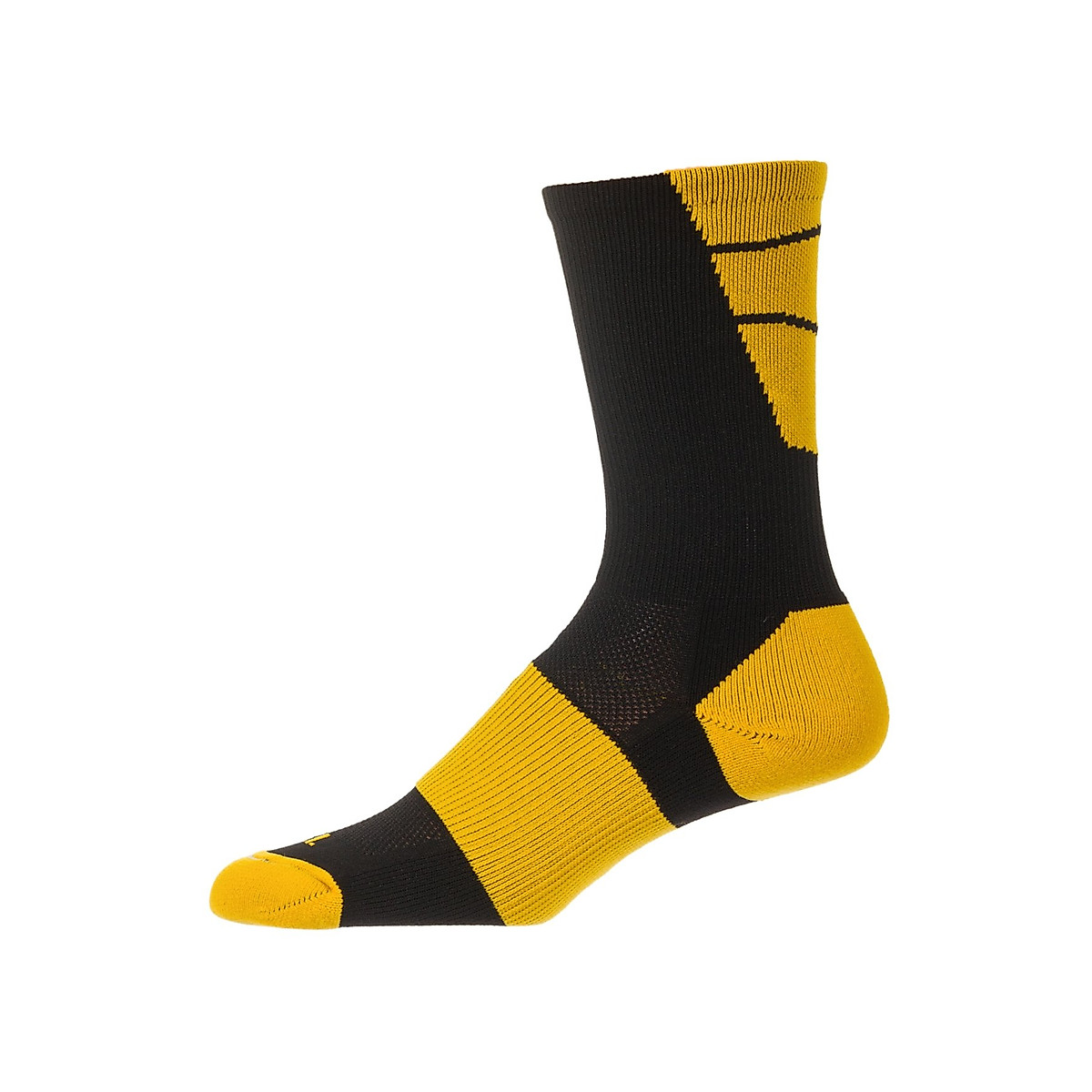 CSI Point Guard Performance Crew Socks Made In The USA Black/Ath Gold