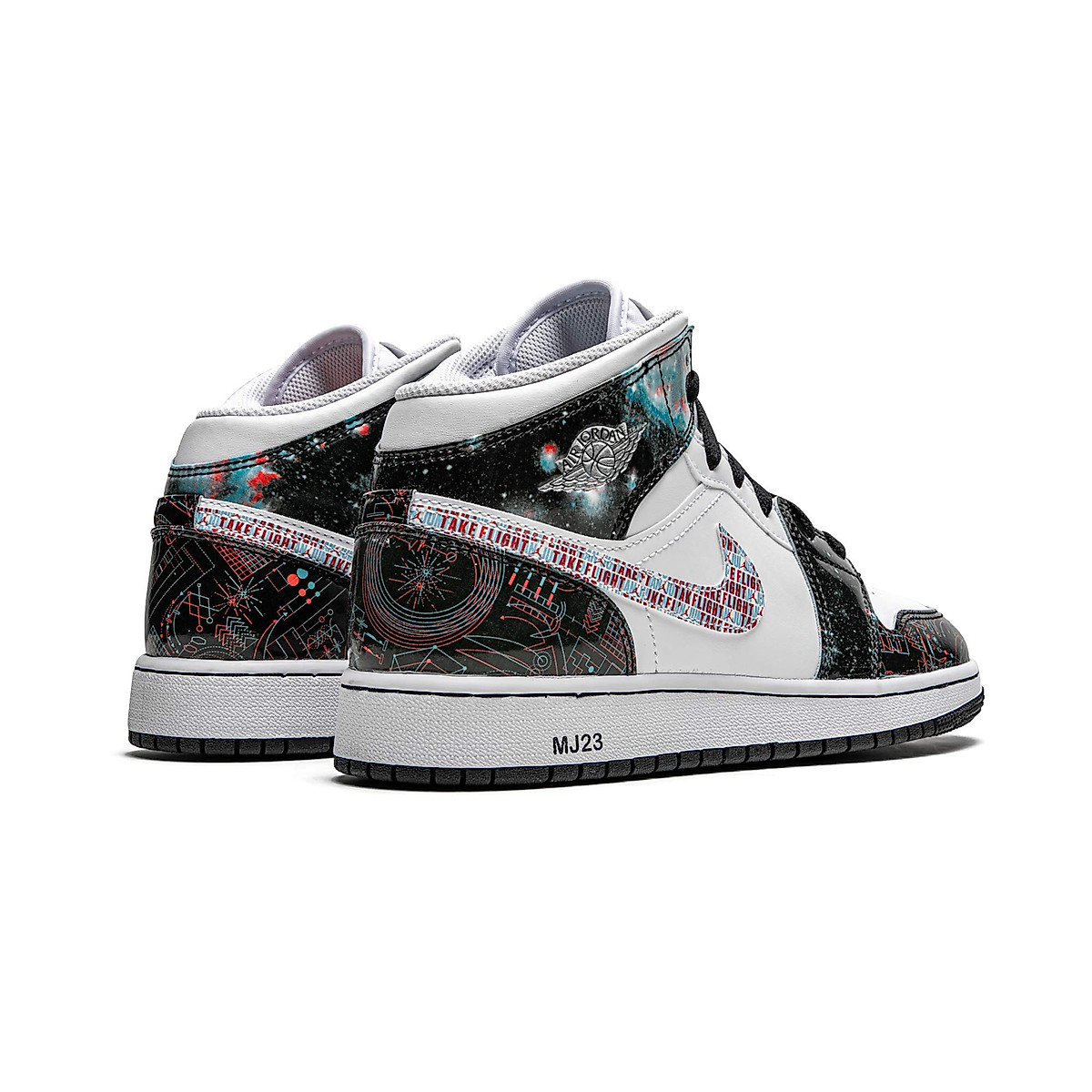 Nike Youth Air Jordan 1 Mid Se GS, White/Bright Crimson-blue Hero, 4 Big Kid