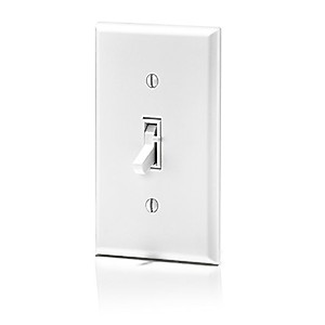 Leviton TSL06-1LW Toggle Slide Universal Dimmer, 300-Watt Dimmable LED and CFL, 600-Watt Incandescent and Halogen for Single Pole or 3-Way, with Locator Light, 1-Pack, White