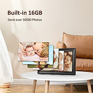 Canupdog WiFi Digital Picture Frame 10.1 Inch, 1080P IPS Touch Screen Digital Photo Frame with 16GB Memory, Auto-Rotate, Wall Mountable, Instantly Send Photos or Videos from Anywhere via Frameo App