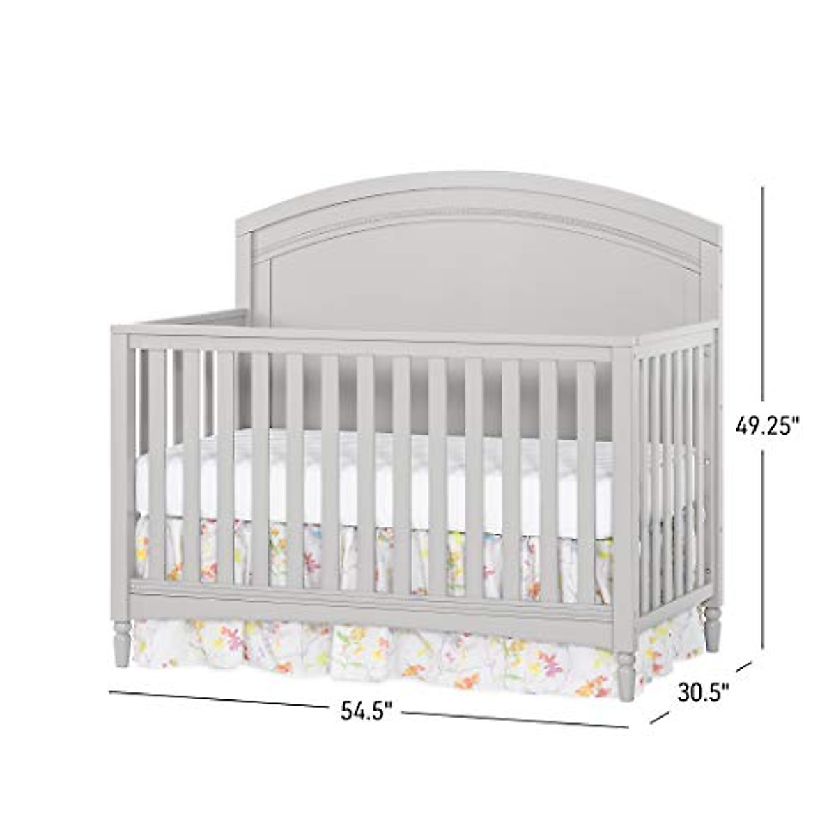 Child Craft Stella 4-in-1 Convertible Crib, Baby Crib Converts to Day Bed, Toddler Bed and Full Size Bed, 3 Adjustable Mattress Positions, Non-Toxic, Baby Safe Finish (Gentle Gray)