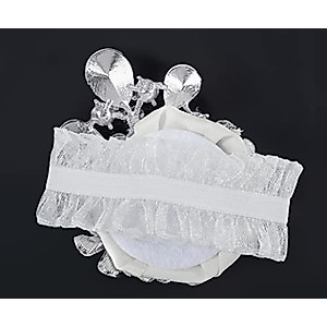 2 Pack Corsage Wristlet Luxury Dazzle Crystal Diamond Boutonniere Set Wrist*1 for bride and Corsage*1 for groom on Wedding Party