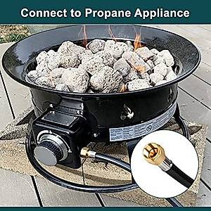 GASPRO 12FT Propane Regulator Hose with Gauge, Fit for Propane Fire Pit, Propane Patio Heater, Gas Grill and More, Low Pressure, 3/8" Female Flare