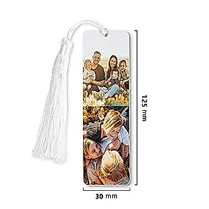 Custom Photo Bookmark, Personalized Metal Photo Booth Bookmark Copper with Tassel 2 Side Picture Bookmark for Women Men Birthday Gift for Reader Book Lover Student Teacher Friends Librarian - 4 Photos