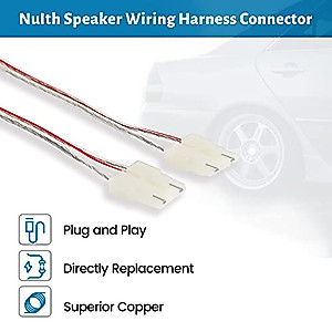 NuIth 72-1002 Car Door Speaker Wirng Harness Connector Adapter Select for Dodge Ram/Jeep Eagle Vehicles 1984-2002 Install Aftermarket Speaker Wire Plug 2PC