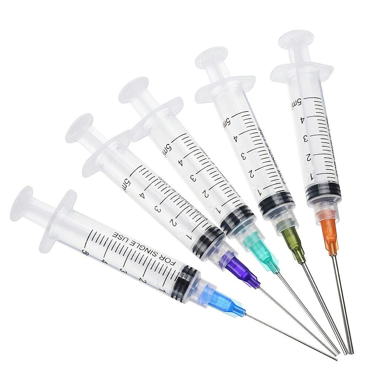 5Pcs 5ml Syringe syringe 5ml syringe 5 ml syringe blunt tip syringe vape pen cartridge luer lock cap Crimp Sealed Blunt End Tips For Makeup DIY Glue Oil Ink by Gerenic