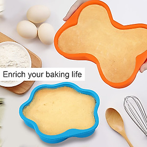 wooyaya 2Pcs Silicone Dog Birthday Cake Pans, Bone Shape, 8 Inch