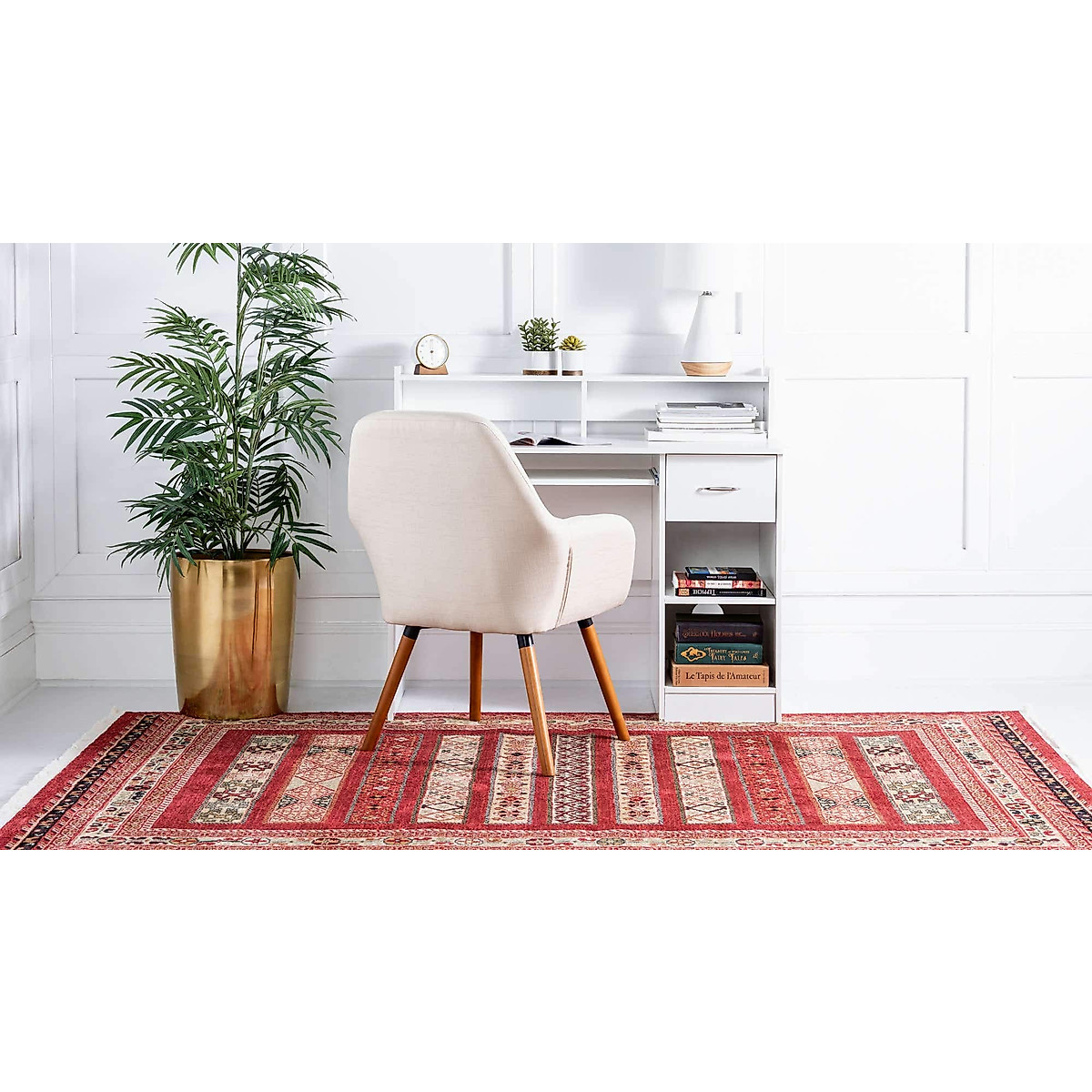 Unique Loom Fars Collection Area Rug - Pasadena (3' 3" x 5' 3" Rectangle, Rust Red/ Black)
