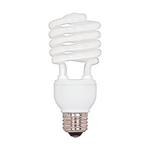 Satco S7227 23-Watt Medium Base T2 Mini Spiral, 2700K, 120V, Equivalent to 100-Watt Incandescent Lamp for Enclosed Fixtures, 2700 Soft White