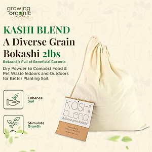 Kashi Blend A Diverse Grain Bokashi - Dry Powder to Compost Food & Pet Waste Indoors Outdoors for Better Planting Soil - Help Renew The Soil and Maintain Higher Levels of Soil Biodiversity - 2lbs