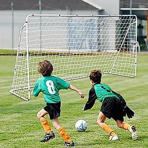 F2C Soccer Net 12 x 6 Soccer Goal for Backyard, Steel Frame for Kids, Adult Portable Shooting Training Aid with Carry Bag,Ground Stakes Waterproof