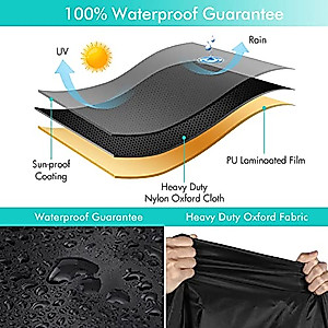 WLEAFJ Patio Chaise Lounge Cover Waterproof, Heavy Duty Outdoor Lounge Chair Covers, Black Durable Patio Furniture Covers, 70L x 32W x 30H inch - 2 Pack