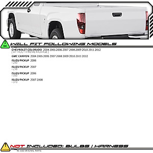 EPIC LIGHTING AMOE Style Halogen Tail Lights Lens & Housing Only Assembly Replacement for CHEVROLET GMC ISUZU 04-12 Colorado Canyon 06-08 Pickup [ GM2800164 GM2801164 25821848 25821849 ] Pair