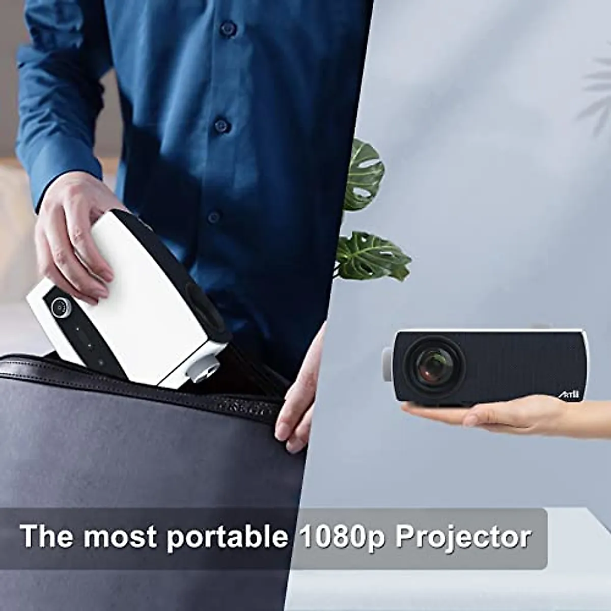 Artlii Enjoy3 4K Projector, Camping Projector, Support Dolby Audio, Wireless & Wired Mirroring, Home Theater Projector Compatible W/TV Stick, iOS, Android