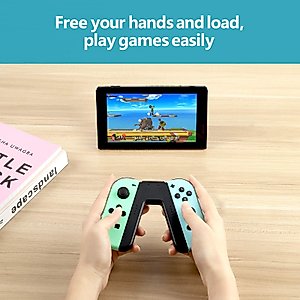 Joy-Con Charging Grip for Nintendo Switch OLED Controllers, MYCHEER Comfort Joycon Grip Controllers Portable Gradient V-Shaped Handle for Switch Joy-con Speed Charge While Play