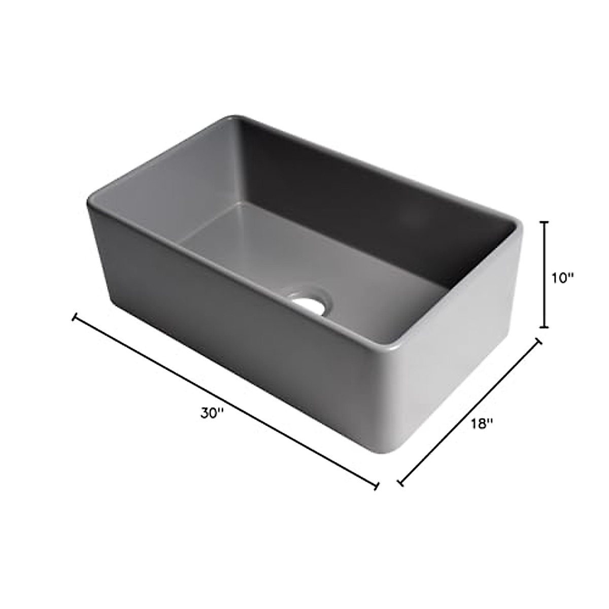 ALFI brand ABF3018-GM Kitchen Sink, Grey Matte