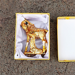 Waltz&F Hand Painted Enameled Giraffe mother and child Decorative Hinged Jewelry Animal Trinket Box Unique Home Decor