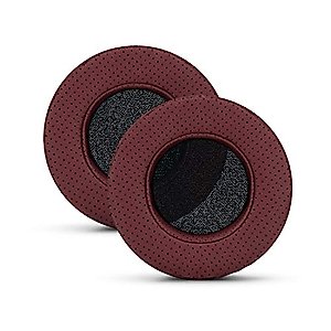 Brainwavz Round Memory Foam Earpads - Suitable Many Large Headphones - SteelSeries, HD668B, ATH, AKG K553, HifiMan, ATH, Philips, Fostex, Sony Ear Pad & More (Perforated Red)