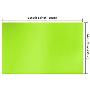 XHT Thermochromic Color Change Faux Leather, 12 x 53 Inch Heat Sensative Leather Fabric for DIY Phone Case Handbags Belt Wallets, Black to Fluorescent Green