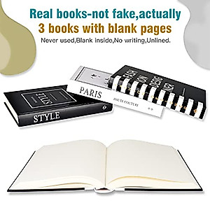 Fashion Decorative Book Stack,Set of 3 Hardcover Modern Decorative Books,Fashion Design Book Set for Coffee Table(FASHION/PARIS/STYLE)