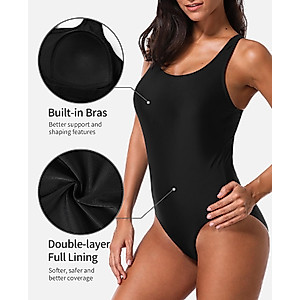 beautyin Women's Padded Sport One Piece Swimsuit Athletic Racerback Swimwear M