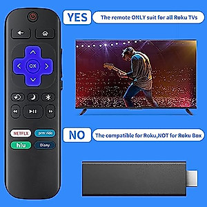 2Pcs New Remote Control Replaced for Roku TV, Compatible for TCL Roku,for Hisense Roku,for Onn Roku【Not for Roku Stick,Box and Players】