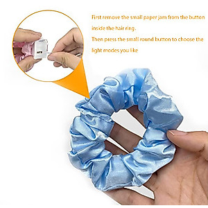 LED Scrunchies, 6 Pcs Light up Scrunchies Elastic Glow Hairbands Hair Scrunchies Neon Accessories with 3 Light Modes for Girls Women Festival Accessories Christmas Halloween Party