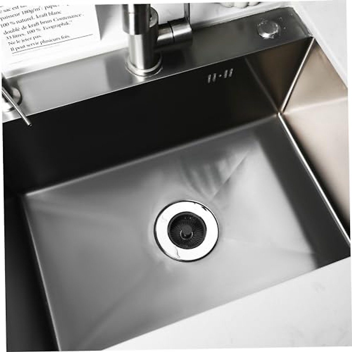 Homoyoyo Kitchen Sink Filter Sink Drain Strainer Push Type Sink Strainer Kitchen Sink Stopper Bathtub Drain Plug Drain Stopper Plunger Sink Strainer Kitchen Drain Stoppers Plastic Grey