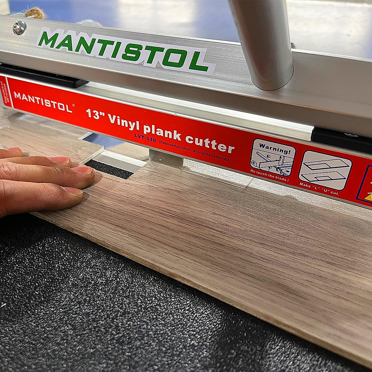 MantisTol 13" Pro Vinyl floor cutter with 13" HSS Replacement Blade; 3 pcs slotting blades (0.5inch, 1inch, 1.3inch) and 10 inch Contour Gauge