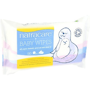 Natracare Organic Cotton Baby Wipes, 50 Count (Pack of 4)