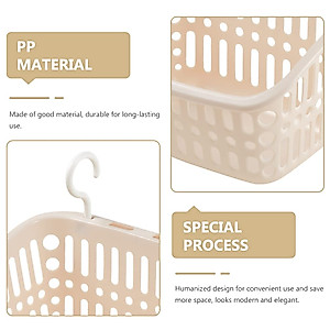 Cabilock 2Pcs Hangable Storage Basket Wall Hanging Baskets for Storage Towel Storage Plastic Hanging organizing Basket Bathroom Hanging Basket Toiletry Organizer with Hook Silk Screen pp