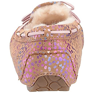 UGG Girls K Dakota Spots Slipper, Chestnut Sparkle Suede, 5 Big Kid