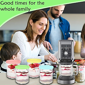RYSIMWU For Ninja Creami Deluxe Pints and Lids 4 Pack, NC500 NC501 Ice Cream Pint fit for Ninja Delux Ice Cream Maker, 24 oz. food container for Ninja Creami Deluxe,Dishwasher Safe. (4)