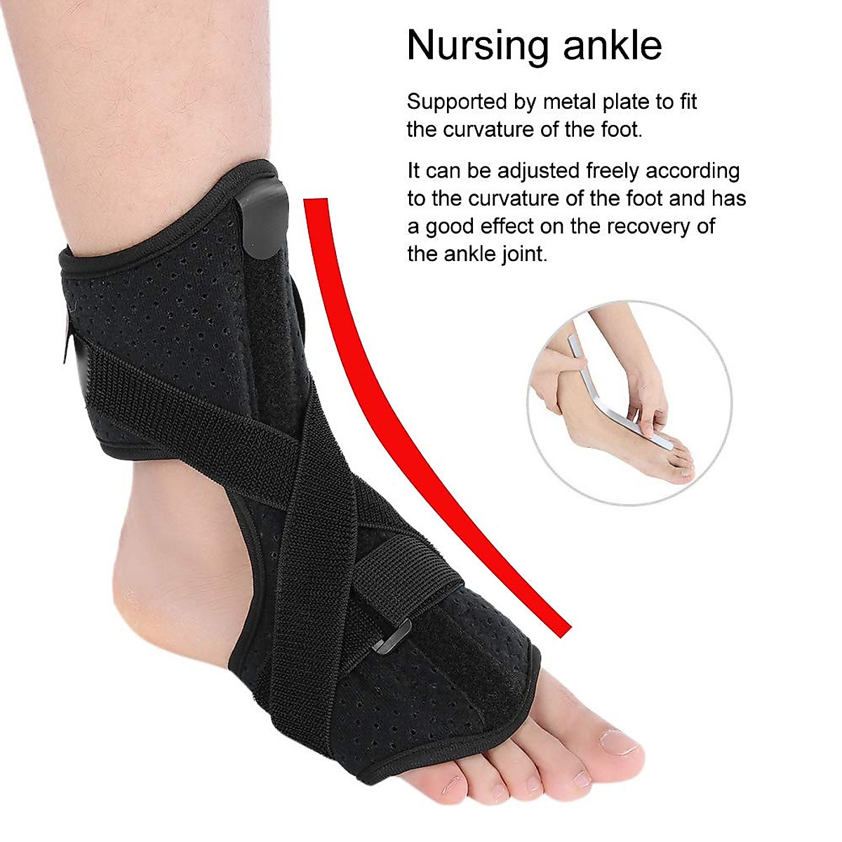 ZJchao Ankle Brace, Adjustable Support Ankle Brace Support Stabilizer for Basketball, Soccer, Volleyball, Football & Baseball Running, Injury Recovery, Sprains, Breathable Ankle Wrap for Men, Women