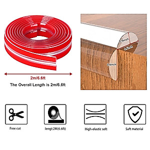 SUPPA Baby Proofing,6.6ft Edge Protector Strip Clear,Soft Corner Protectors with Pre-Taped Strong Adhesive,Edge Protectors for Furniture Against Sharp Corners of Tables, Cabinets,Drawers