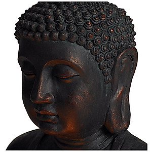 Meditating Buddha Zen Outdoor Floor Bubbler Water Fountain 24" High with LED Light Decor for Table Desk-Top Garden Yard Patio Porch Home Bedroom House Living Room Relaxation - John Timberland