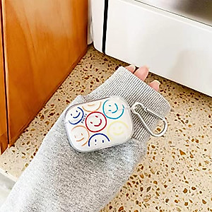 Airpods Pro Case Cover,KOUJAON Cute Double Side Smiley Face Clear AirPod Pro Case Soft TPU Protective Cover for AirPods Pro Charging Case with Bracelet Lanyard Wrist Strap