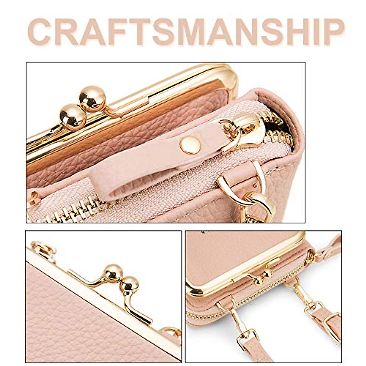 SUMGOGO WOMENS CROSSBODY BAG CELL PHONE SHOULDER PURSE CARD WALLET HANDBAG SATCHEL (Black)