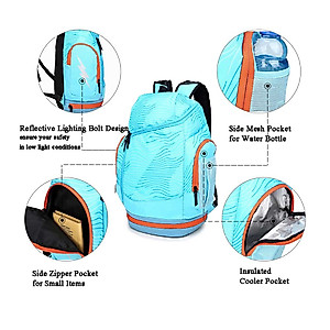 GoFar Lightweight Backpack Large School Bag Travel Rucksack holds shoes basketball Fits 15.6-inch Laptop (Blue)