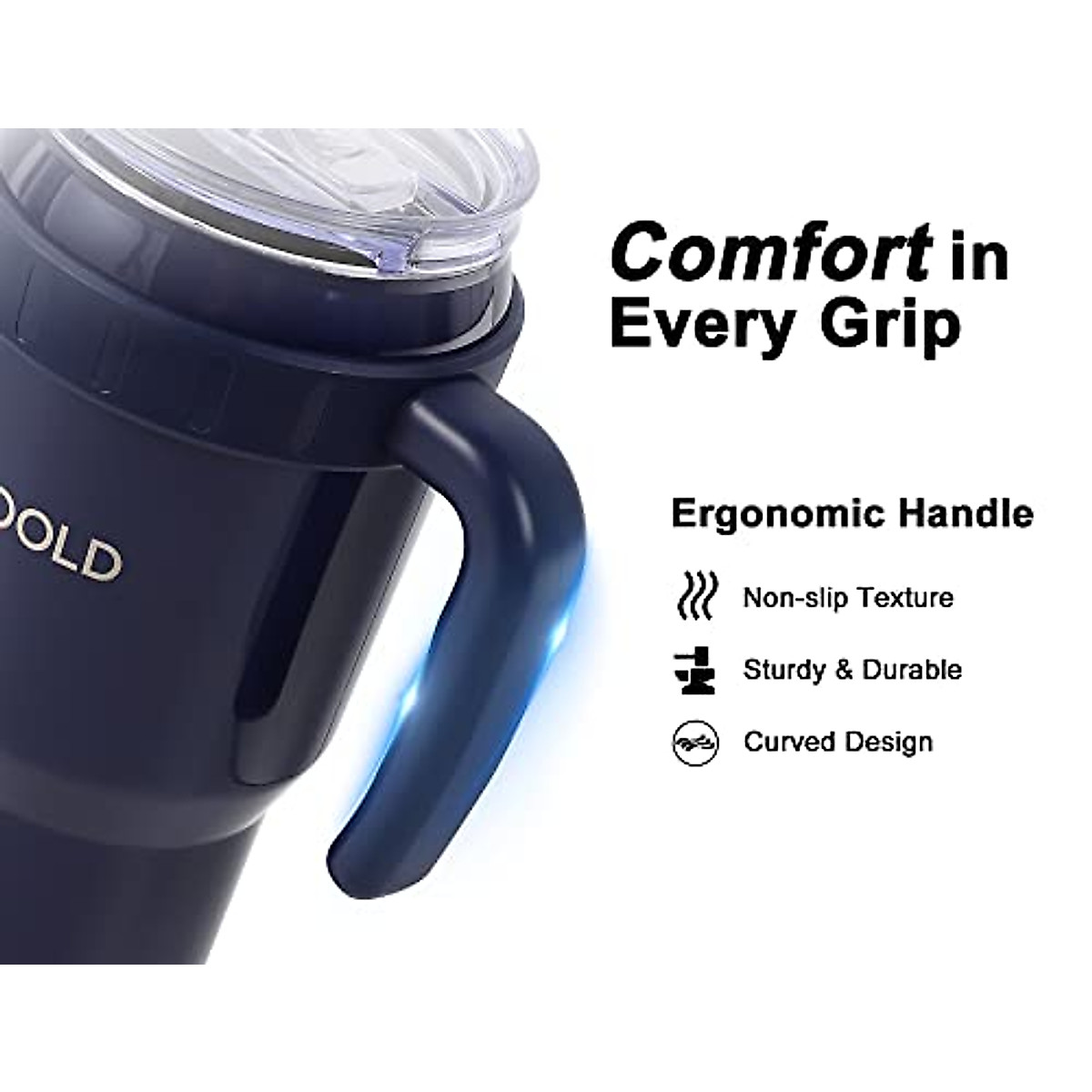 DLOCCOLD 40 oz Tumbler with Handle, Lid & Straw, Insulated Double Walled Stainless Steel Tumbler, Thermos Travel Coffee Mug for Women Men, Reusable water Tumbler with Leak-Proof Lid