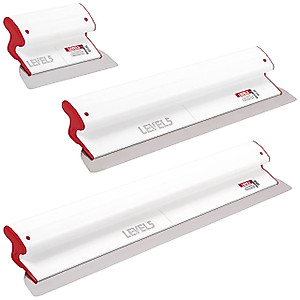 LEVEL5 Drywall Composite Skimming Blade Set | 10, 24 & 32 Inch Skimming Blades | Ergonomic Composite Body | Replaceable 0.3mm German Stainless Steel Blade | For Smoothing Walls and Ceilings | 5-444C
