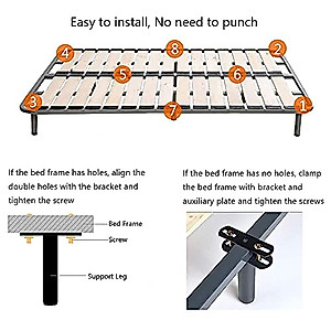 2Pcs Metal Adjustable Height Bed Frame Support Leg, Steel Bed Frame or Wooden Bed Center Slat Support Leg, Sofa Furniture Cabinet Feet Support Leg (5.9" - 8.6")
