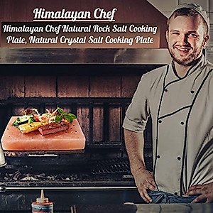 Himalayan Chef Natural Pink Salt Plate For Cooking,Grilling,Cutting and Serving - Pink Salt Slab (8" x 8" x 2")