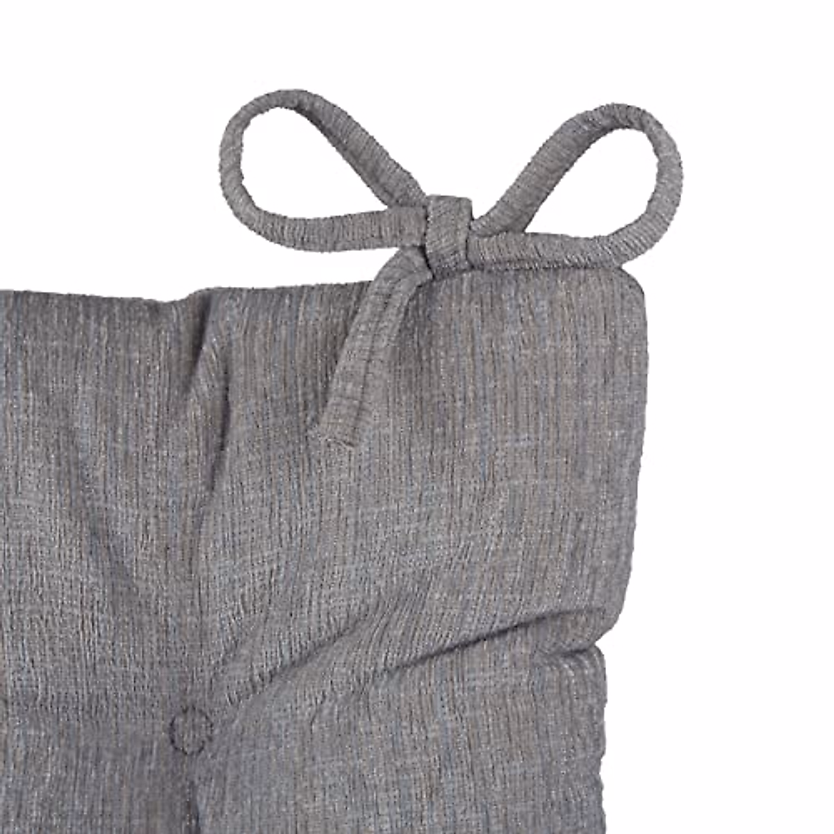 The Gripper Twill Jumbo XL Non-Slip Rocking Chair Cushion Set with Thick Padding, Includes Seat Pad & Back Pillow with Ties for Indoor Living Room Rocker, 17x17 Inches, 2 Piece Set, Gray