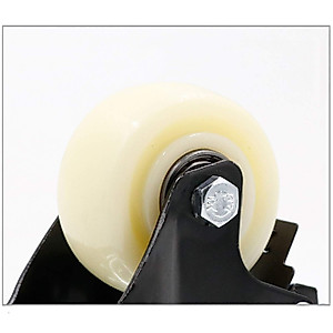 Wheel Small Castor Wheels Moving Caster Wheels Trolley Furniture Caster Nylon Swivel Plate Wheels,Double Bearing,Replacement Castors for Carts Workbench,White,Pack of 4