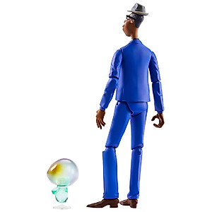 Mattel Pixar Disney Soul Joe Gardner Action Figure 8-in Tall Movie Character Toy with 2-in 22 Figure, Highly Posable with Authentic Look, Gift Fans & Collectors
