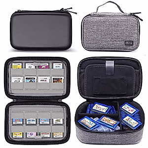 sisma 64 Games Case for Nintendo 3DS DS Game Cards (Black) + Nintendo Gameboy Games Organizer (Grey)