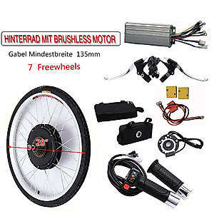 DCEHKR E-Bike Conversion Kits 48V Electric Bike Rear Hub Conversion Kit with Brushless Gearless Motor 1000W Electric Bicycle Conversion Kits Suitable for 28-inch Rear Wheel E-Bike